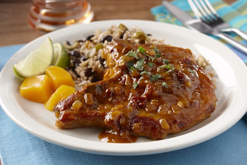 Pork Chops Recipe with Mango Sauce | Mazola®