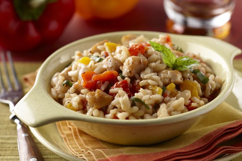 Risotto Recipe with Chicken and Roasted Peppers | Mazola®